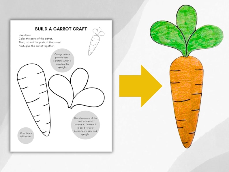 Build a Carrot Craft Printable: Nutrition Activity & Coloring Pages ...