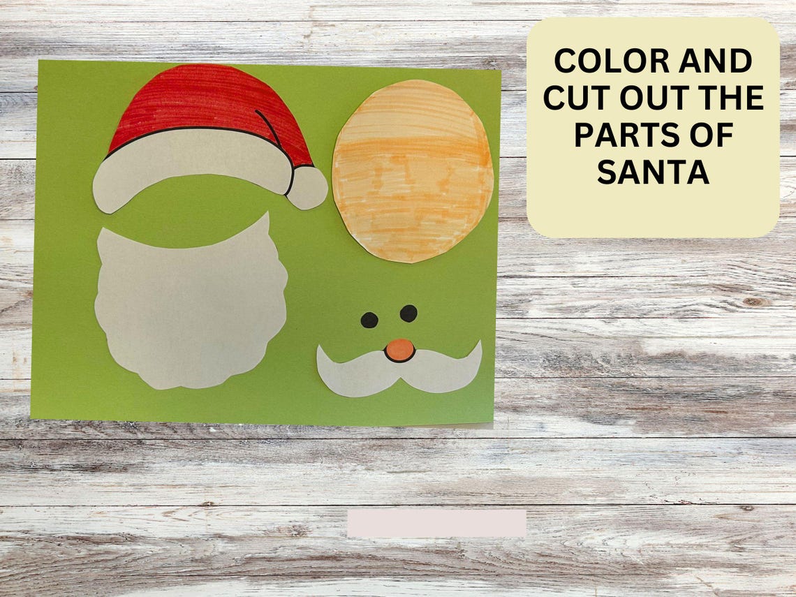 Santa Craft for Kids, Printable Christmas Craft, Santa Claus Craft ...