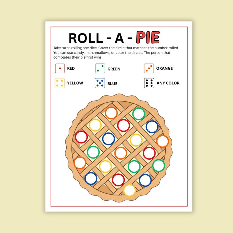 Pi Day Roll a Pi - Etsy