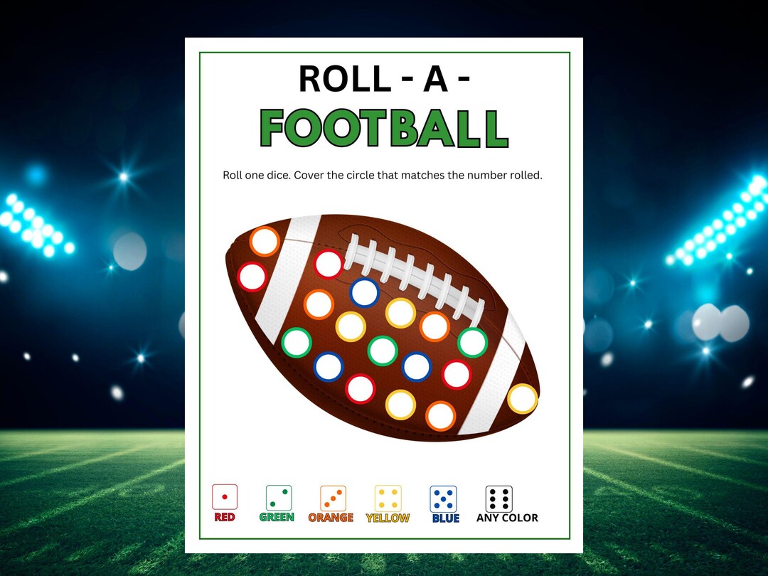 Roll a Football Game Printable | Football Game Day Activity for Kids ...