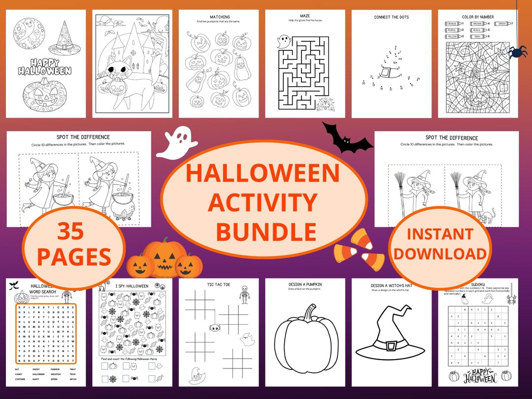 Halloween Activity Sheets Printable Halloween Games Halloween Coloring ...
