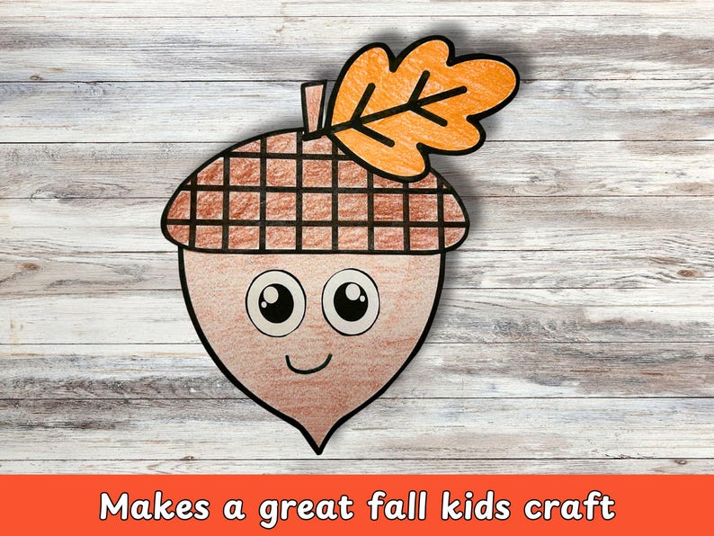 Build an Acorn Craft: Printable Fall Kids Activity (PDF Download - Etsy