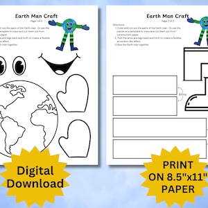 Earth Day Man Craft, Earth Day Craft for Kids, Earth Day Activity ...