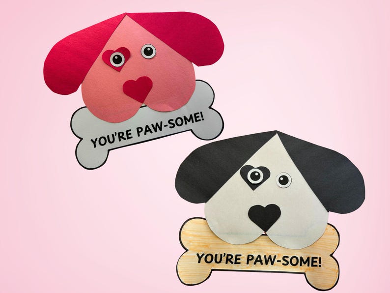 Heart Dog Craft Printable: Valentine's Day Kids Activity (PDF) - Etsy