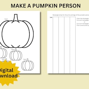 Pumpkin Crafts for Kids, Printable Fall Crafts for Kids, Fall Coloring ...