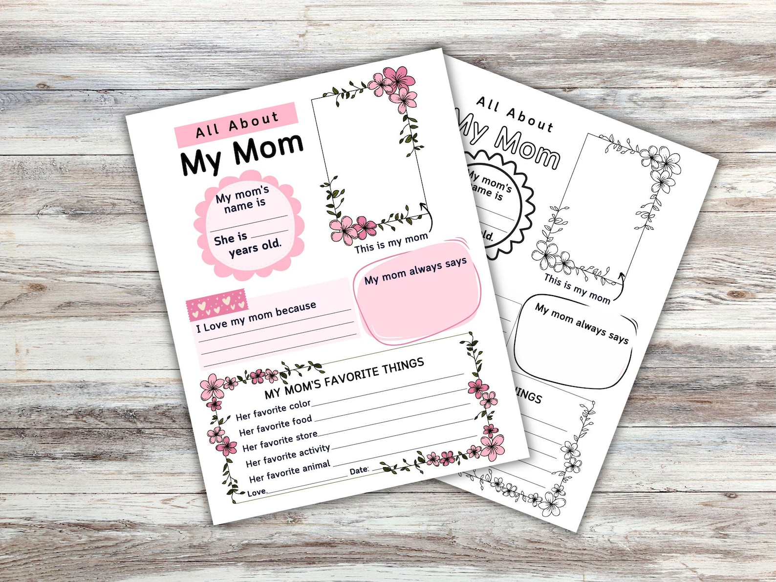 All About My Mom, Printable All About Mom Questionnaire, Mother's Day ...