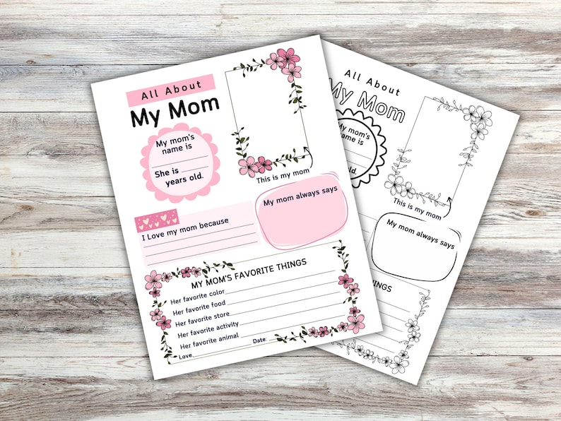All About My Mom, Printable All About Mom Questionnaire, Mother's Day ...