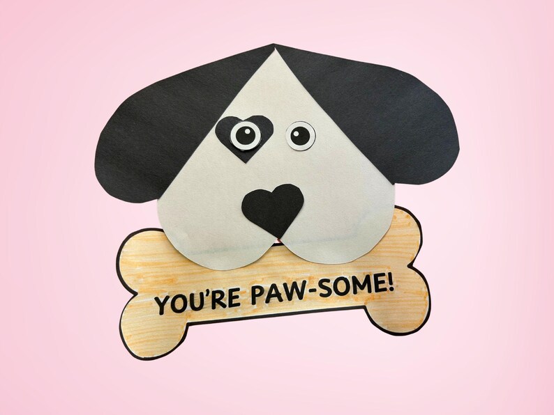 Heart Dog Craft, Valentine's Day Craft, Valentines for Kids, Kids Craft ...