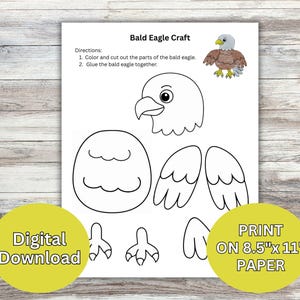 Bald Eagle Craft for Kids: Patriotic Cut & Paste Activity (PDF Download ...