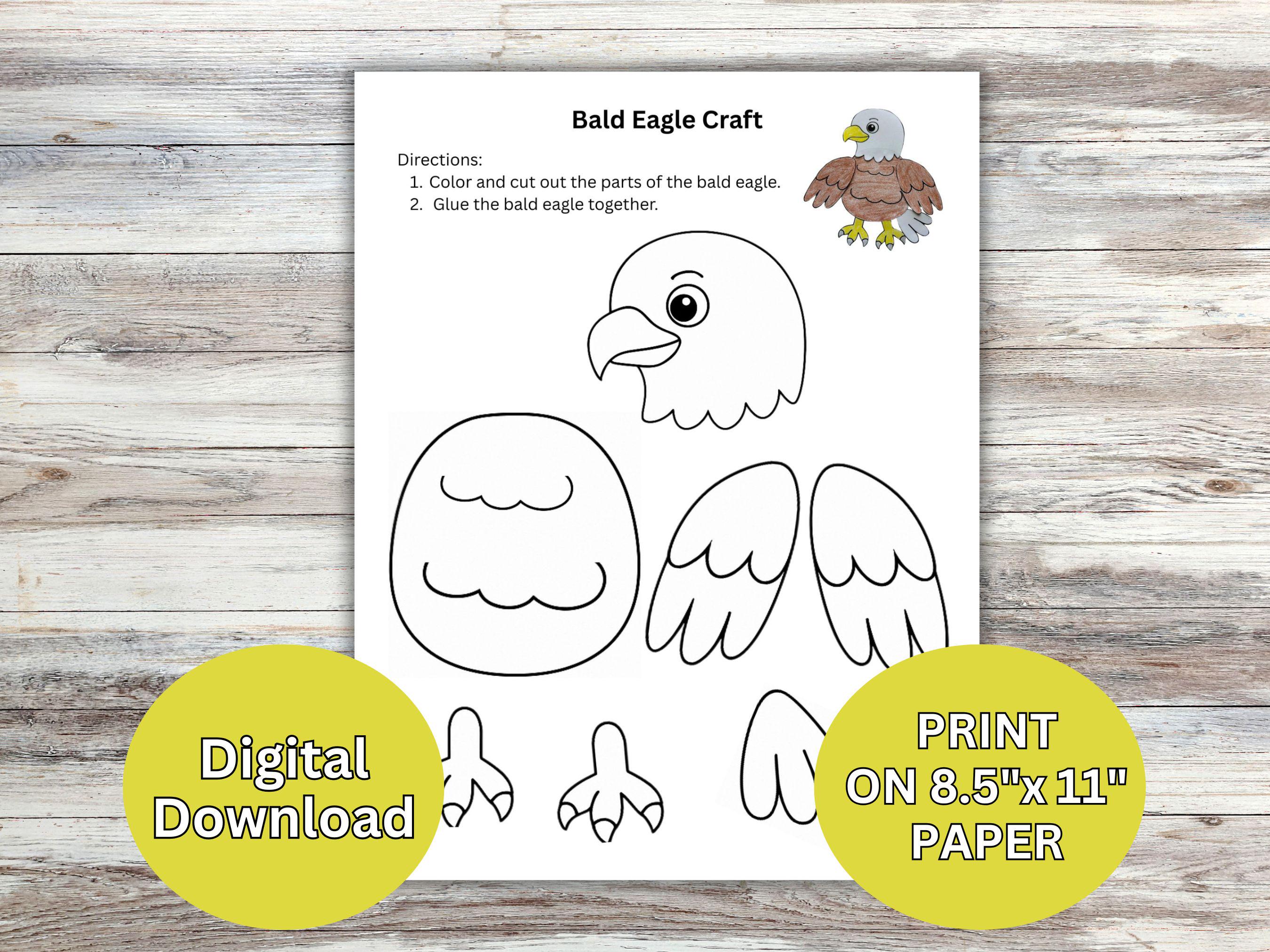 Bald Eagle Craft for Kids, Patriotic Craft, American Symbol Craft, Bird ...