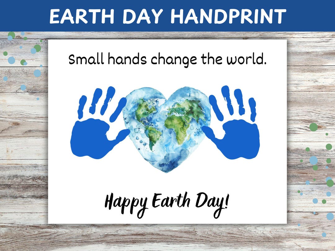 Earth Day Handprint Craft: Heart Keepsake (PDF Printable) - Etsy