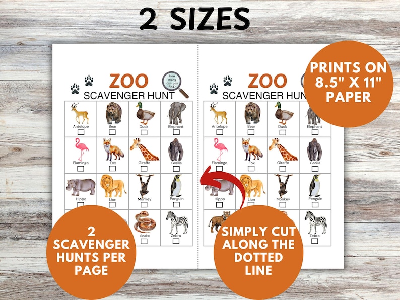 Zoo Scavenger Hunt for Kids, Zoo Activity, Zoo Game, Zoo Treasure Hunt ...