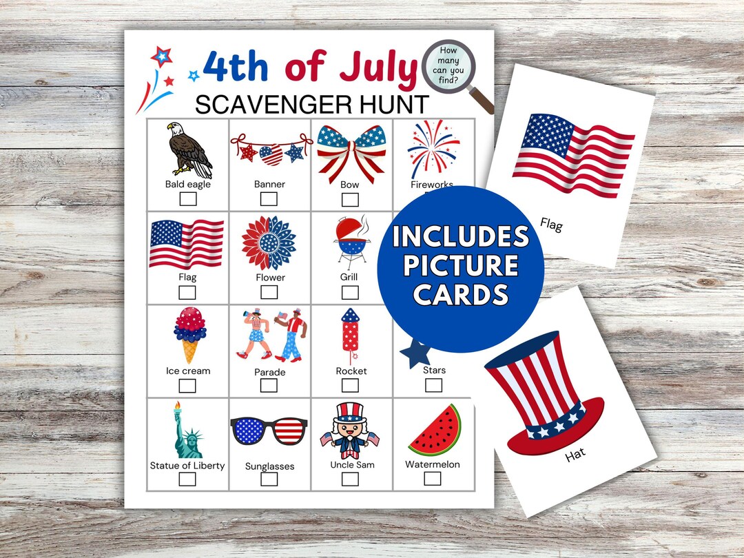 4th of July Scavenger Hunt for Kids: Patriotic Summer Game (digital ...