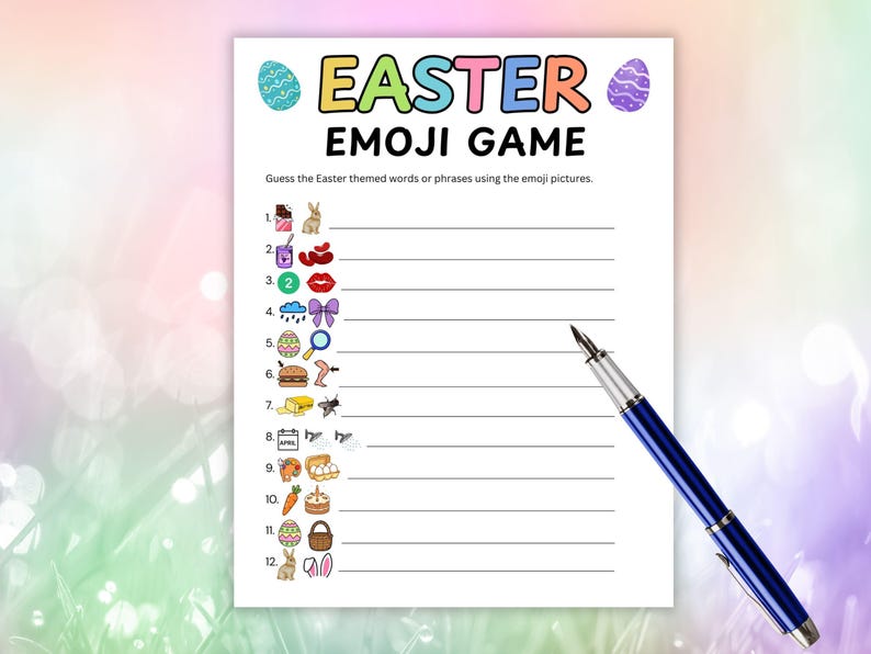 Easter Emoji Game | Guess Easter Phrases Printable Activity - Etsy