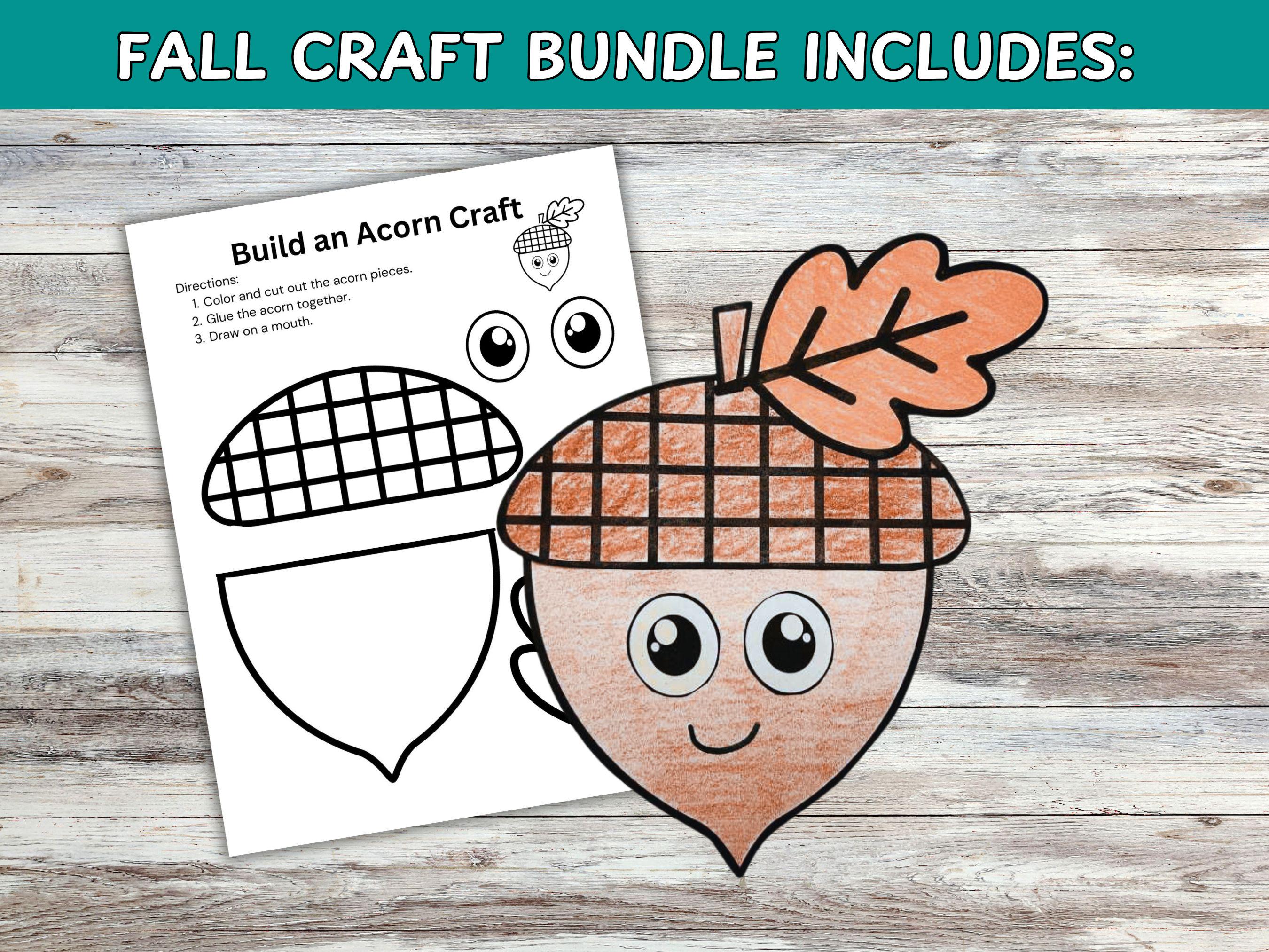 Printable Fall Crafts Bundle: Kids Coloring Pages (PDF Download) - Etsy