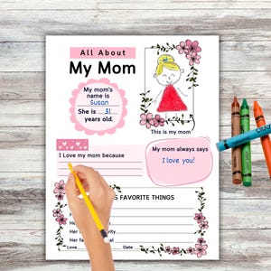 All About My Mom, Printable All About Mom Questionnaire, Mother's Day ...