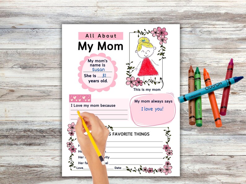 All About My Mom, Printable All About Mom Questionnaire, Mother's Day ...
