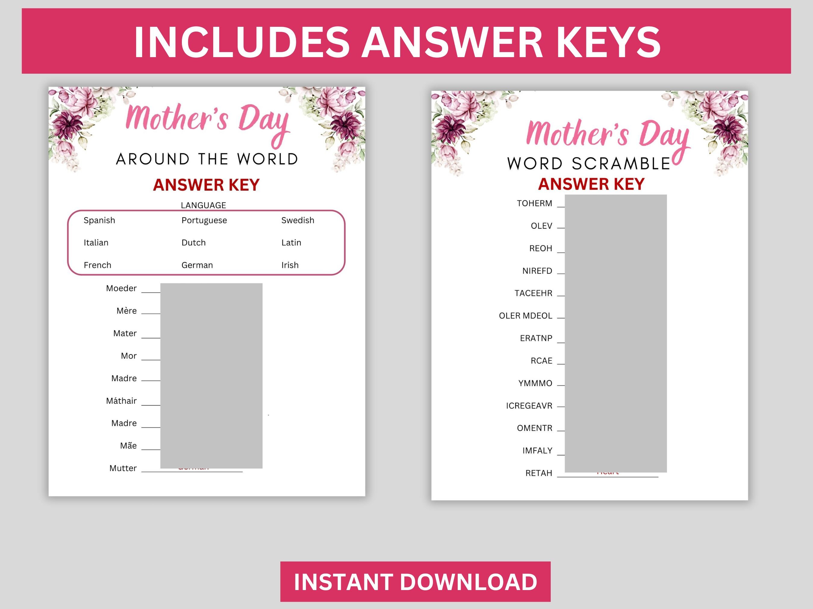 Mother's Day Game Bundle, Printable Mother's Day Party Games, Mother's ...