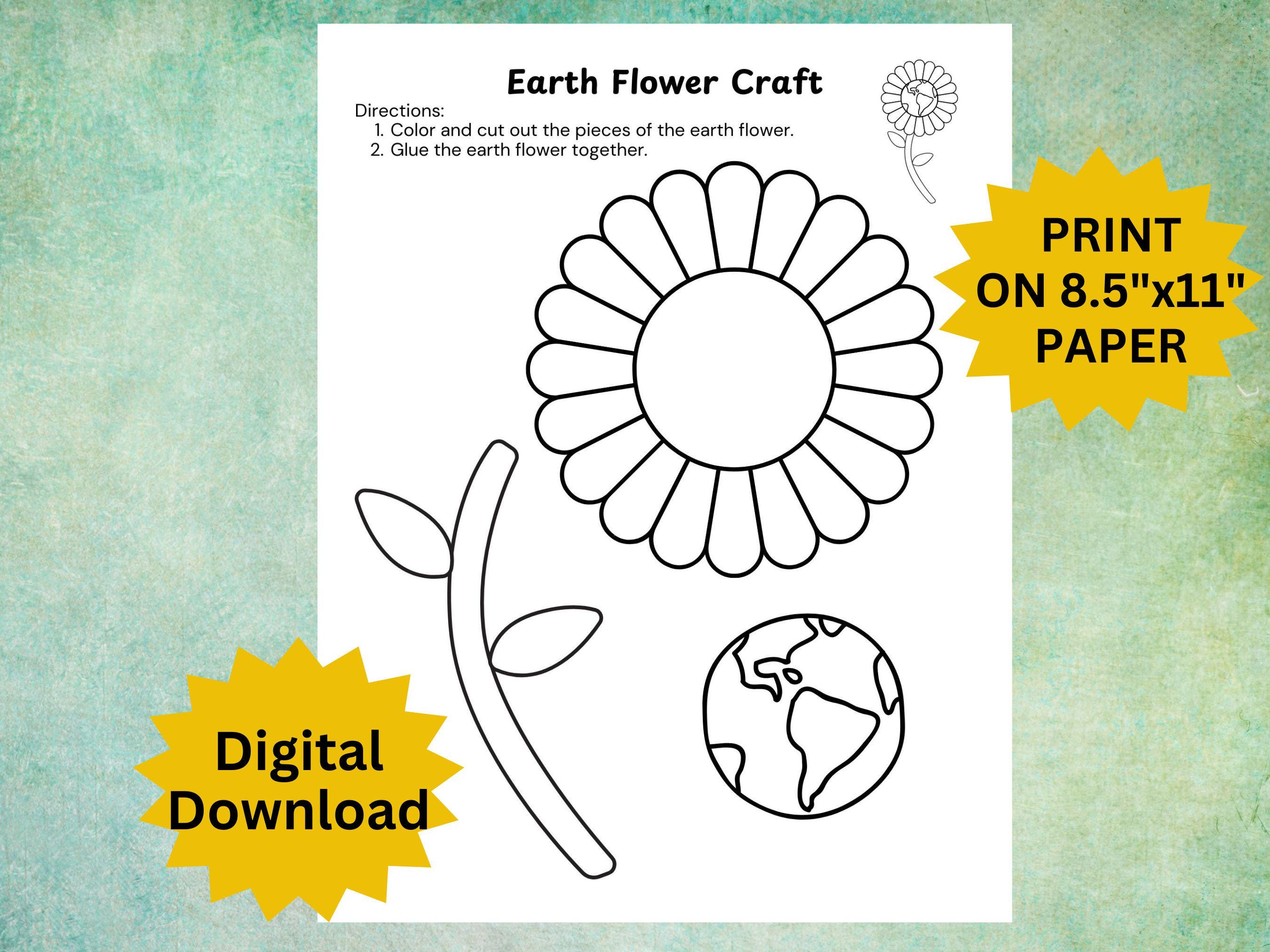 Earth Day Flower Craft: Printable Kids Activity (PDF) - Etsy