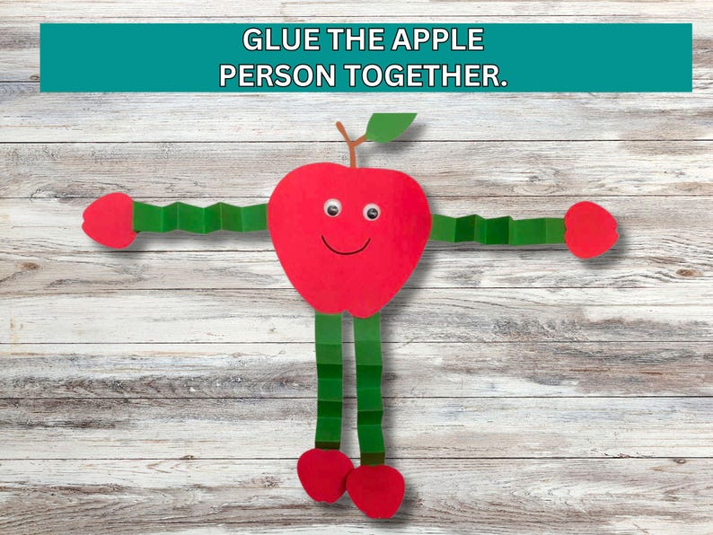 Apple Person Craft: Printable Fall Coloring Template (digital Download ...