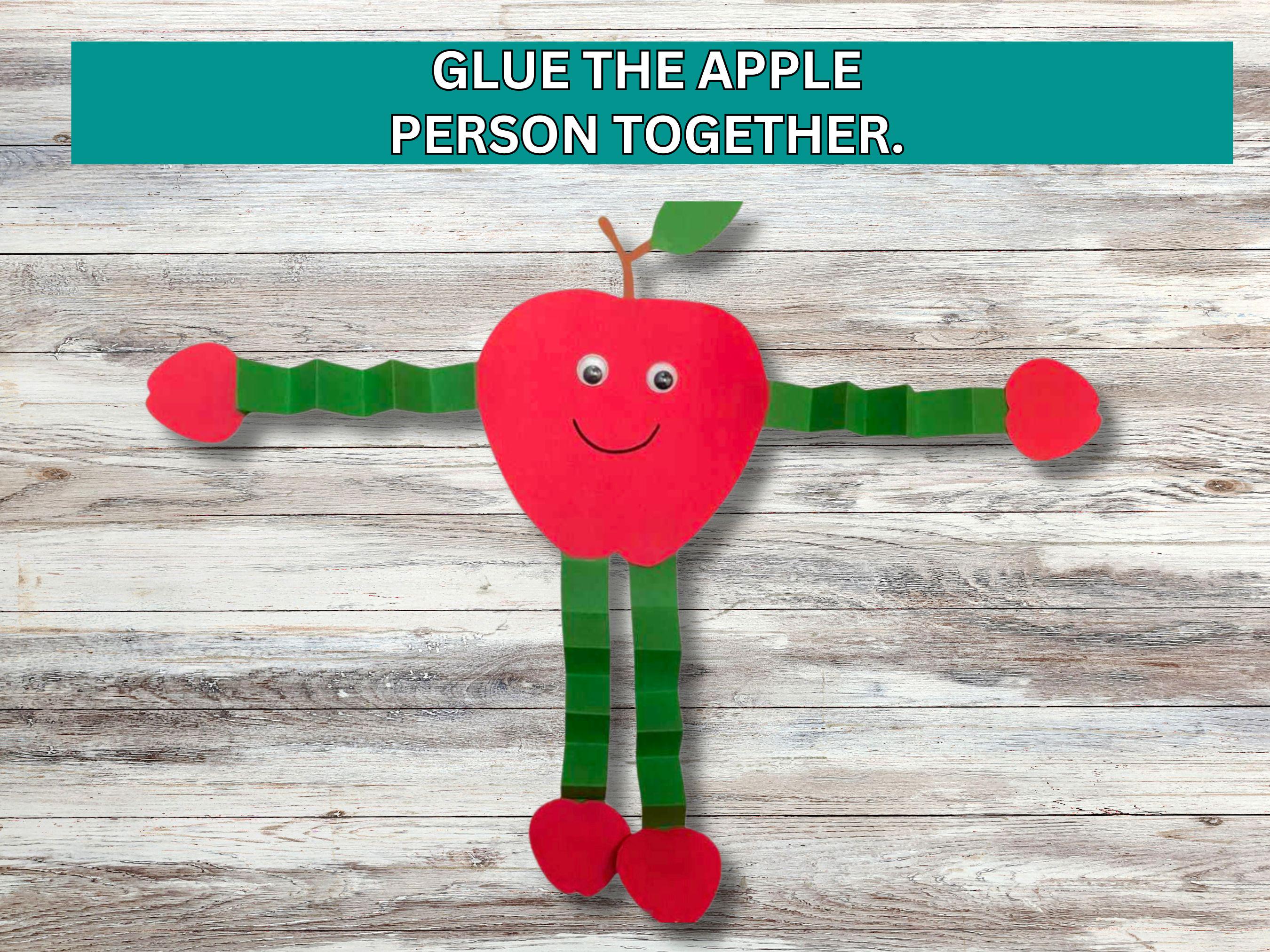 Apple Person Craft: Printable Fall Coloring Template (digital Download ...