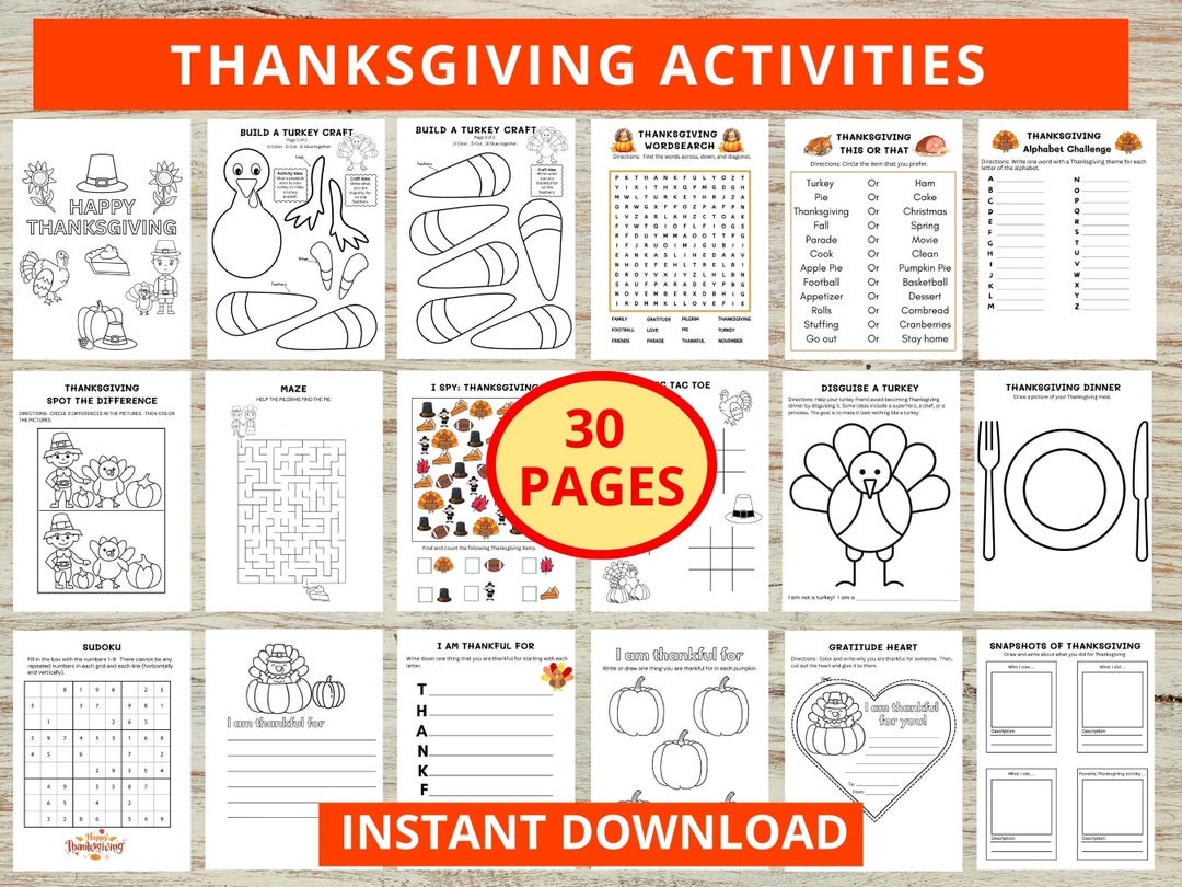 Thanksgiving Activities, Printable Thanksgiving Activity Pages Kids ...