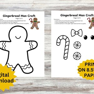 Gingerbread Man Craft for Kids, Printable Build a Gingerbread ...