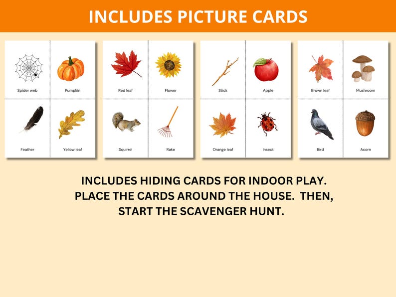 Fall Scavenger Hunt, Autumn Scavenger Hunt, Printable Fall Scavenger ...