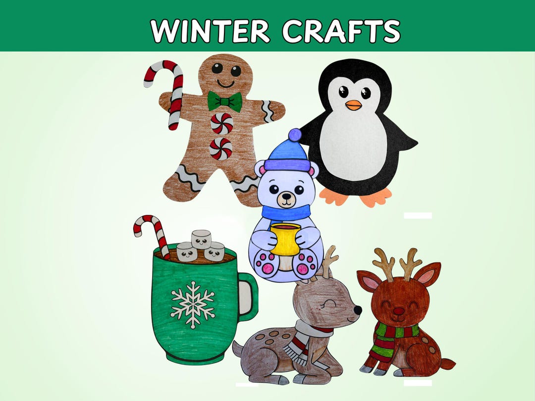 Winter Craft Bundle, Printable Cut and Paste Activities for Kids - Etsy