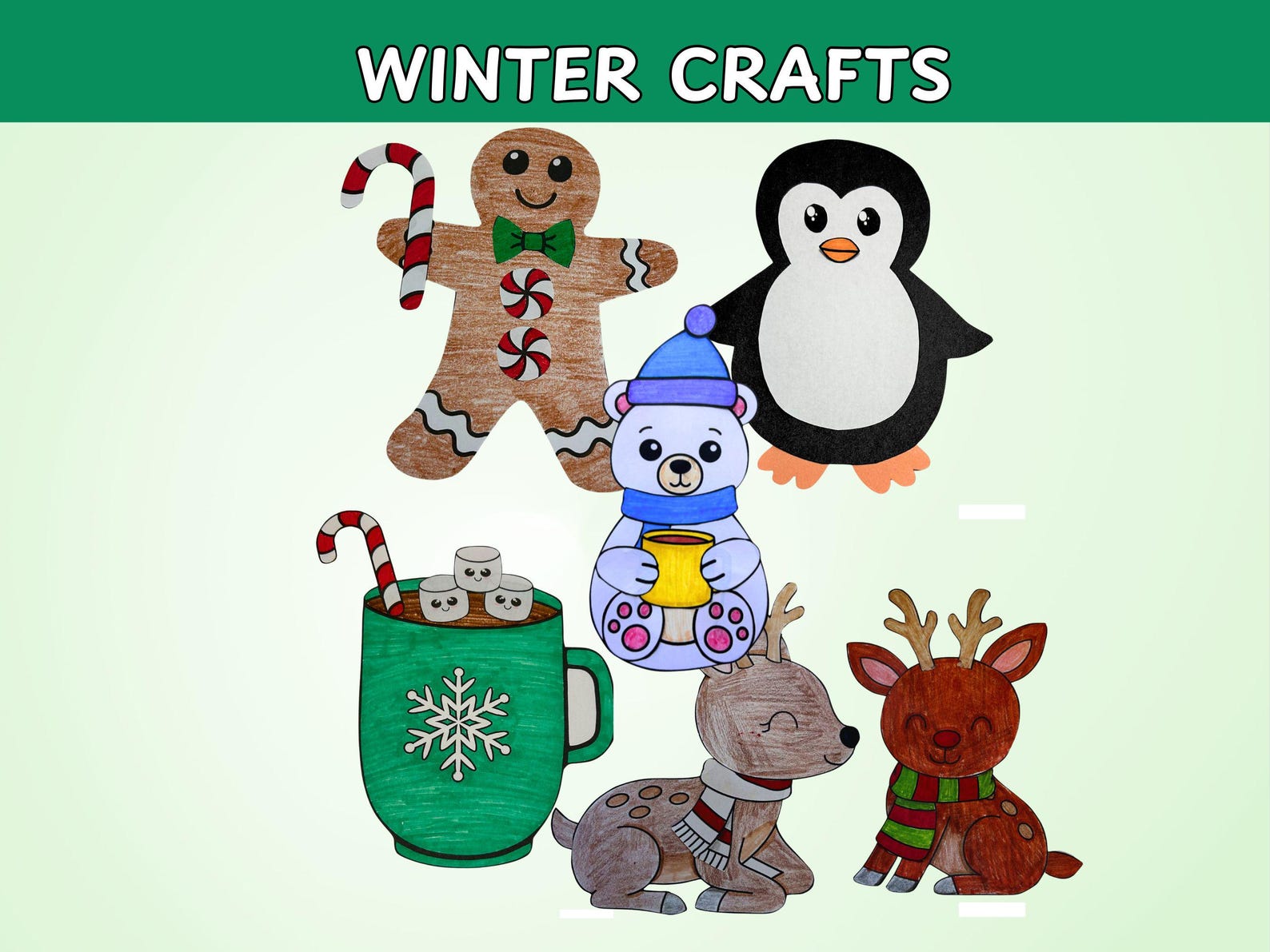 Winter Craft Bundle, Printable Cut and Paste Activities for Kids - Etsy