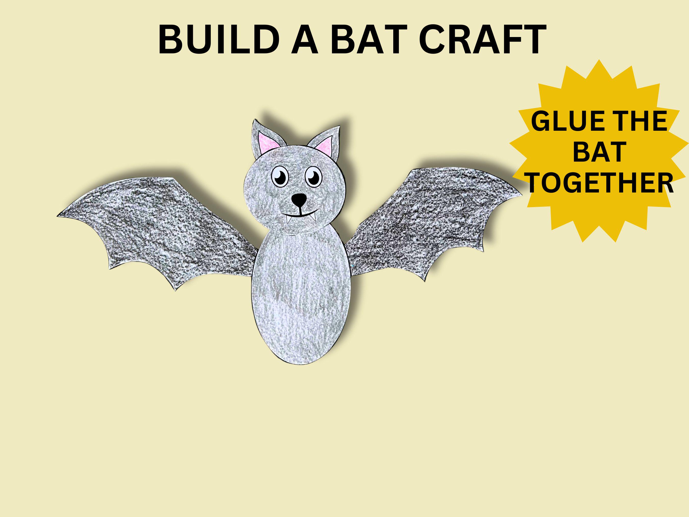 Build a Bat Craft, Printable Halloween Bat Craft, Halloween Crafts for ...