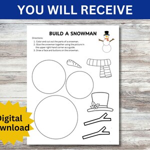 Build A Snowman Craft: Winter Printable Activity (PDF) - Etsy