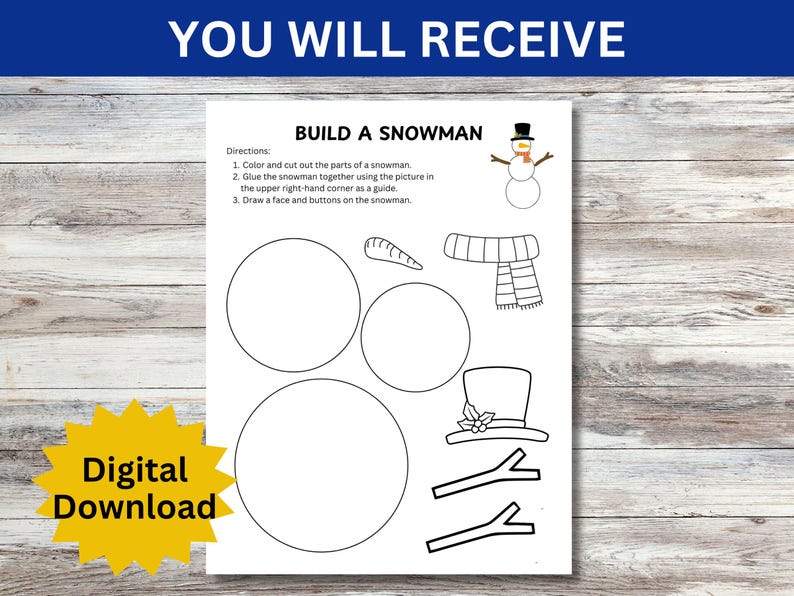 Build A Snowman Craft: Winter Printable Activity (PDF) - Etsy