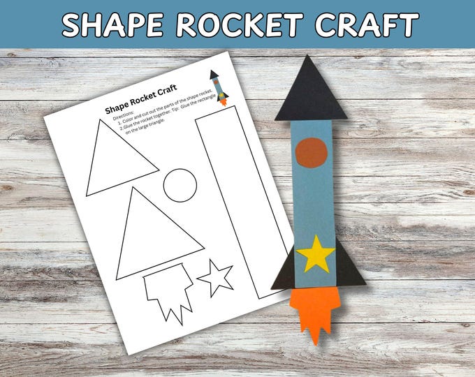 Spaceship Craft Template for Kids: Printable Rocket, Cut and Glue (PDF ...