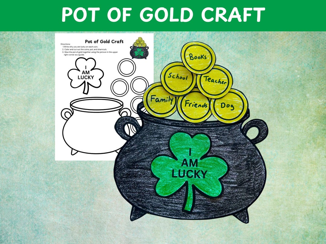 Pot of Gold Craft: St. Patrick's Day Gratitude Activity (PDF) - Etsy