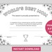 Mother's Day Certificate, Printable World's Best Mom Certificate ...