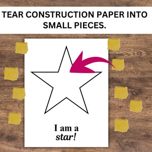 Torn Paper Star Craft Kit: Kids DIY Art Project (PDF Downloadable ...