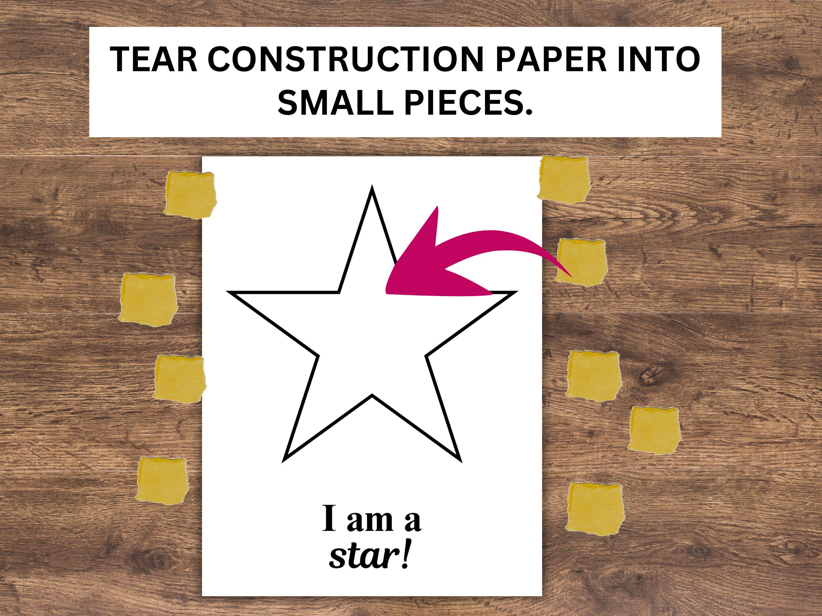 Torn Paper Star Craft Kit: Kids DIY Art Project (PDF Downloadable ...