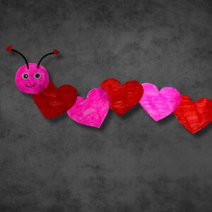 Heart Caterpillar Craft: Valentine's Day Kids Activity (PDF Pattern) - Etsy