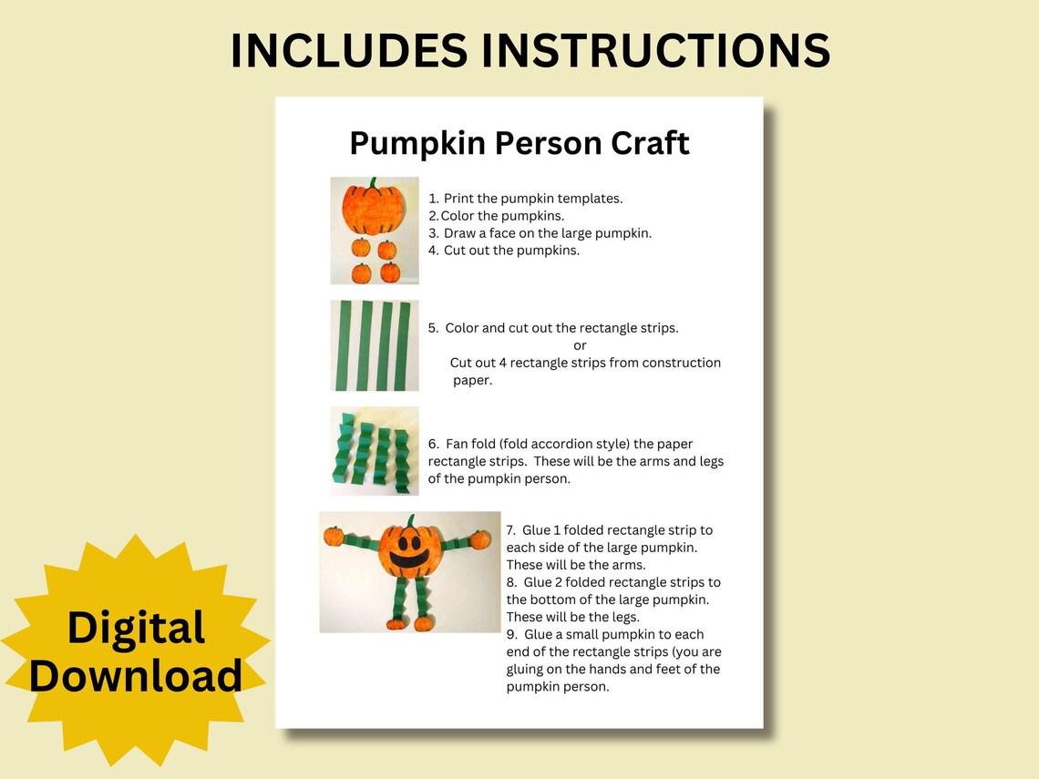 Pumpkin Crafts for Kids, Printable Fall Crafts for Kids, Fall Coloring ...