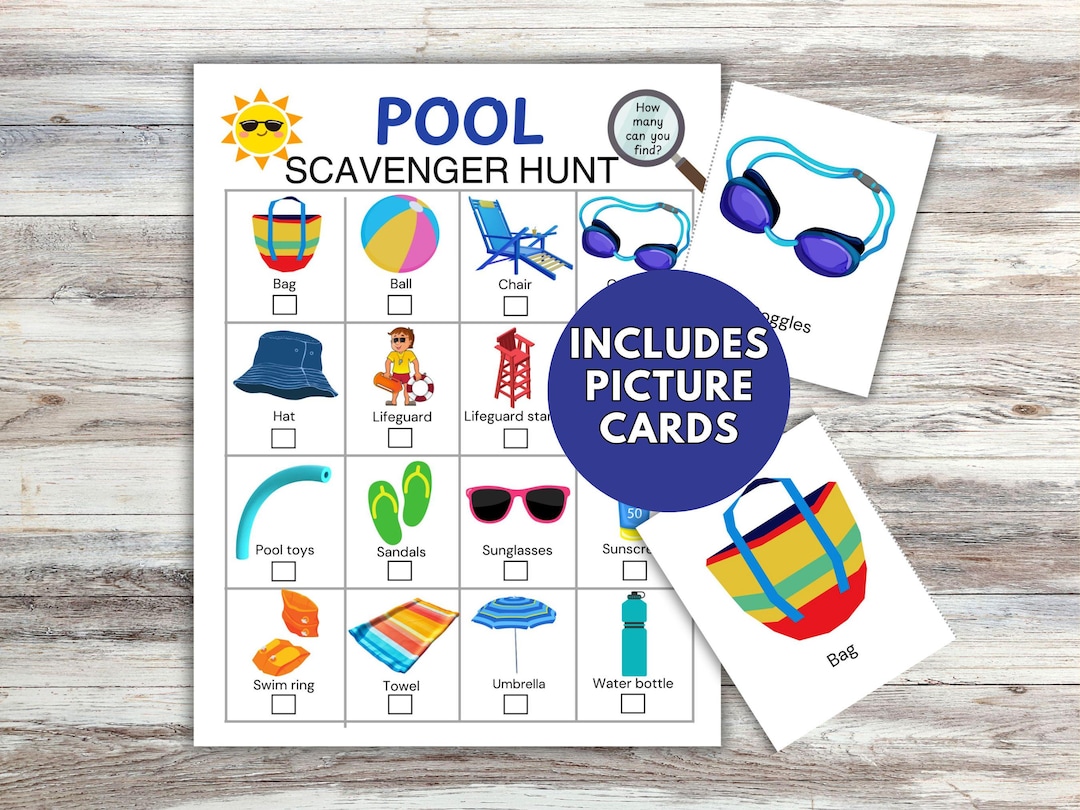Pool Scavenger Hunt: Summer Printable Game (PDF) - Etsy