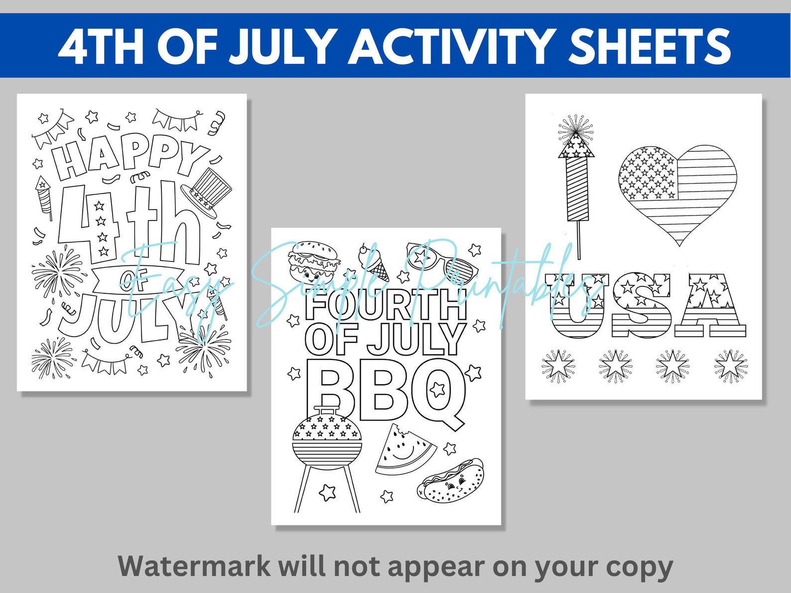Fourth of July Activity Sheets 4th of July Activity Pages July 4th ...