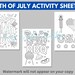 Fourth of July Activity Sheets 4th of July Activity Pages July 4th ...