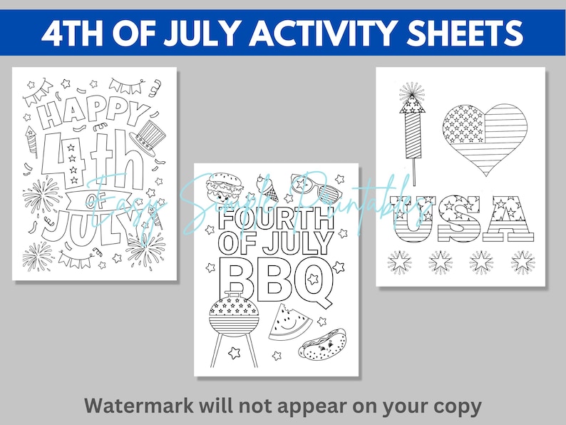 Fourth of July Activity Sheets 4th of July Activity Pages July 4th ...