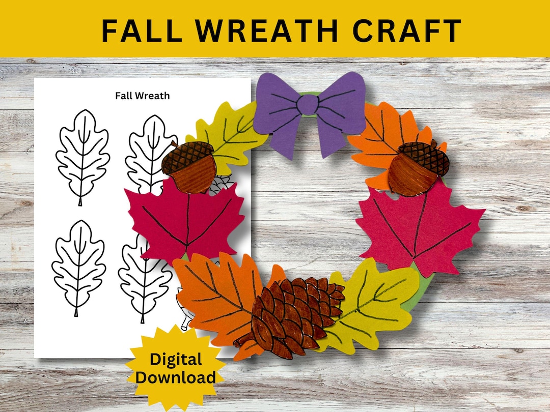 Fall Wreath Craft: Thanksgiving Coloring Activity (digital Download) - Etsy
