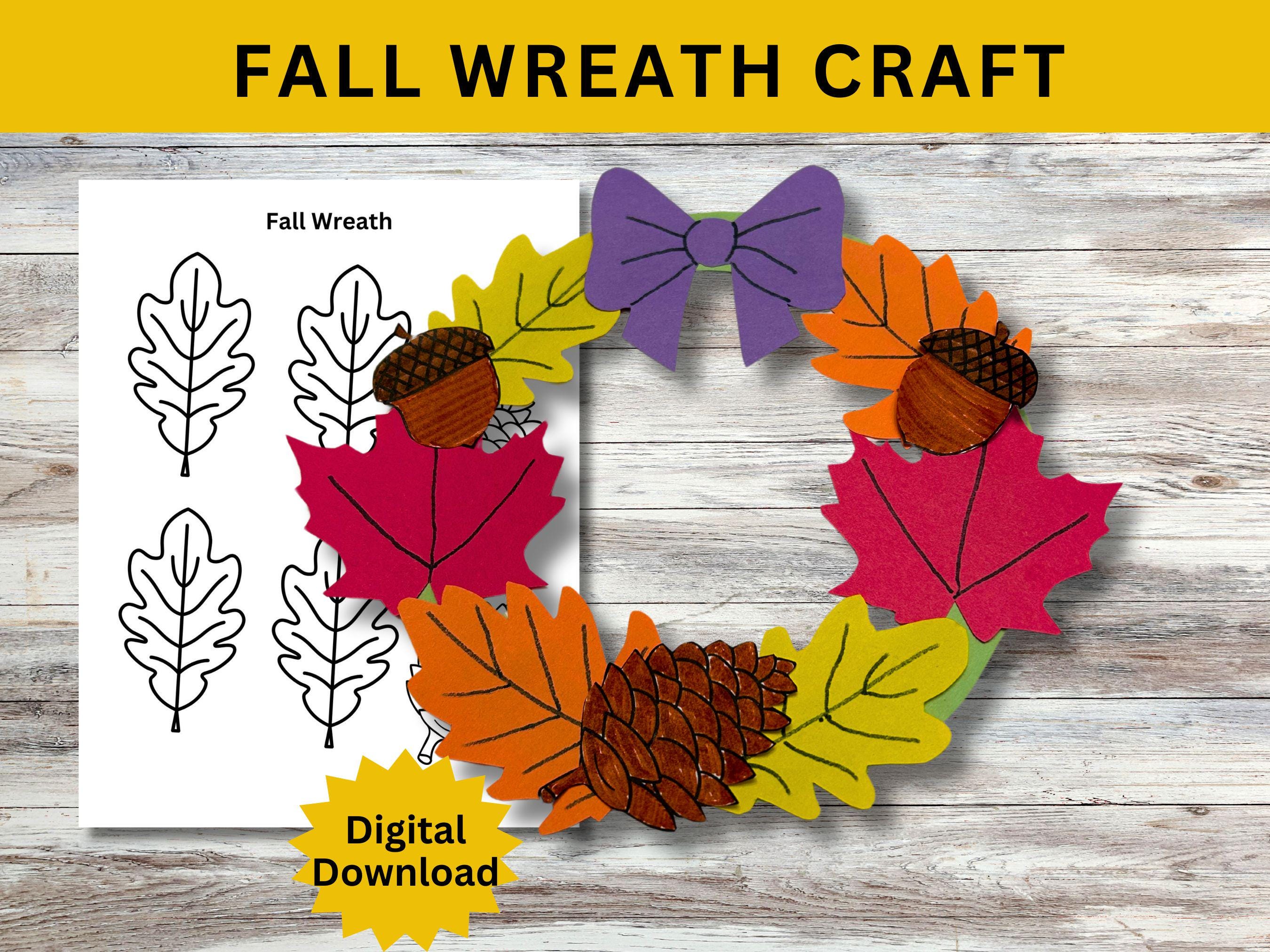 Fall Wreath Craft: Thanksgiving Coloring Activity (digital Download) - Etsy