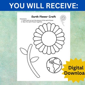Earth Flower Craft, Earth Day Craft for Kids, Earth Day Activity, Earth ...