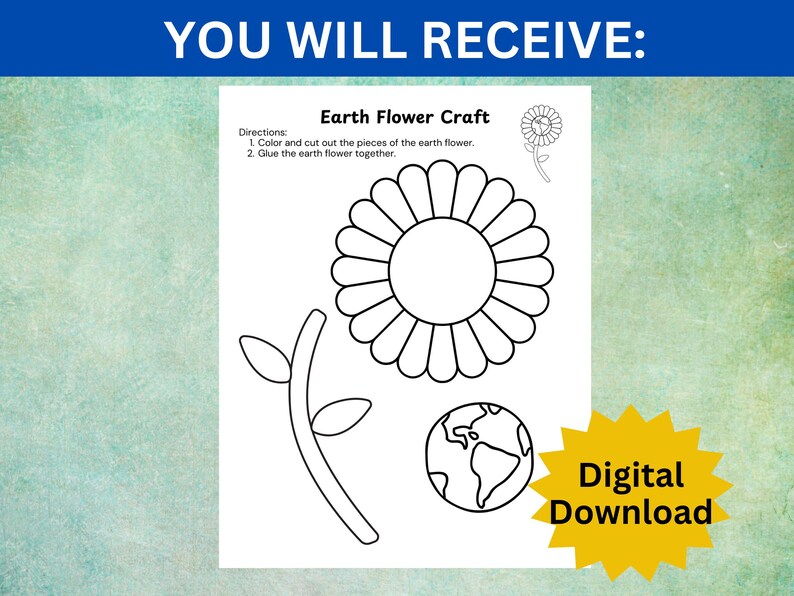 Earth Flower Craft, Earth Day Craft for Kids, Earth Day Activity, Earth ...