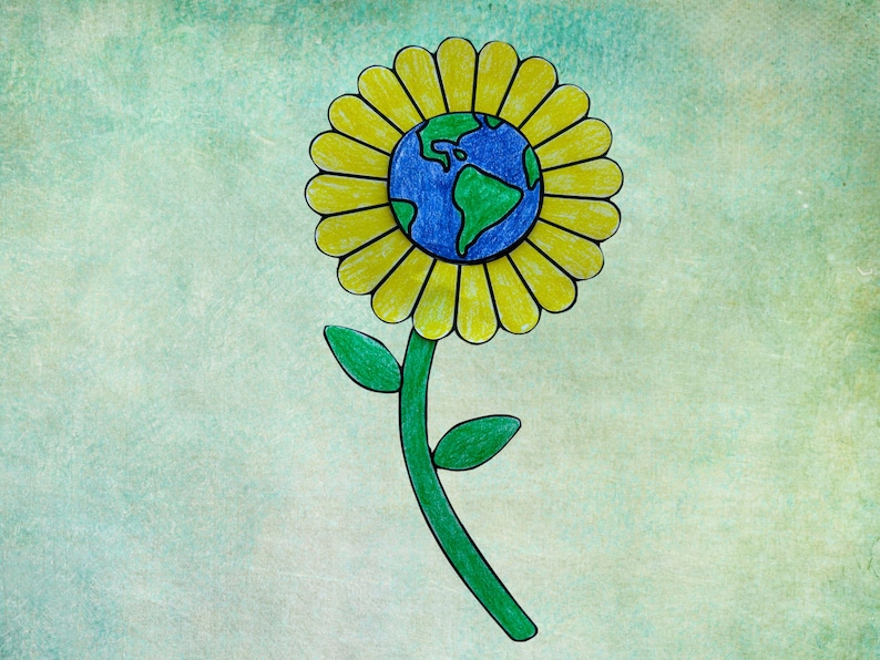 Earth Day Flower Craft: Printable Kids Activity (PDF) - Etsy