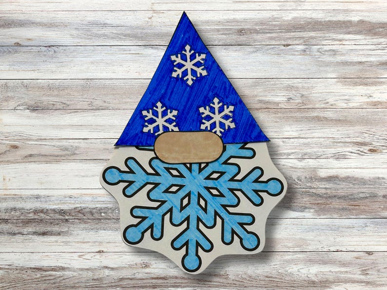 Winter Gnome Craft for Kids: Printable Coloring Activity (PDF) - Etsy